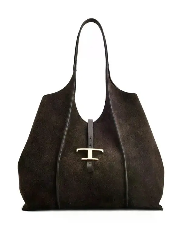 TOD'S Medium T-bar Suede Shoulder Bag