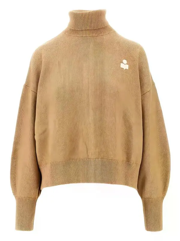 MARANT ETOILE Logo-embroidered Turtleneck Sweater - Neutrals