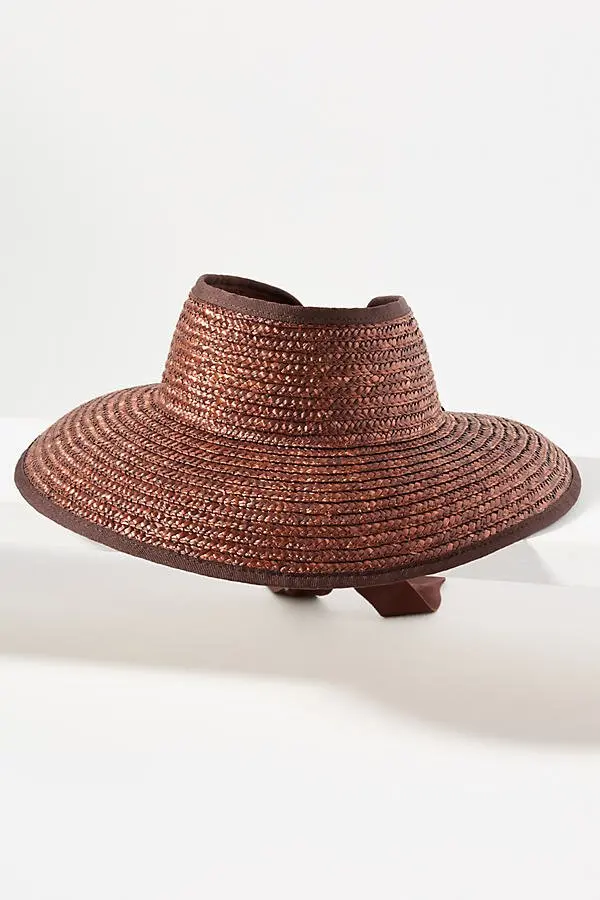 WYETH Wide-brim Straw Visor - Plum