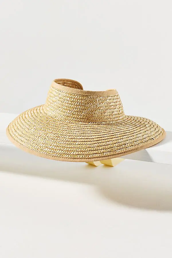 WYETH Wide-brim Straw Visor - Tan