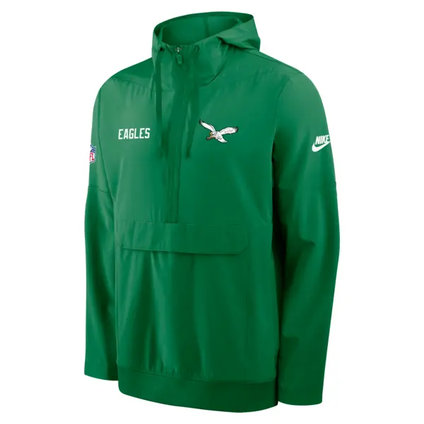 Nike Philadelphia Eagles Alt Option Route Anorak Nfl 1/2-zip Hooded Jacket - Green