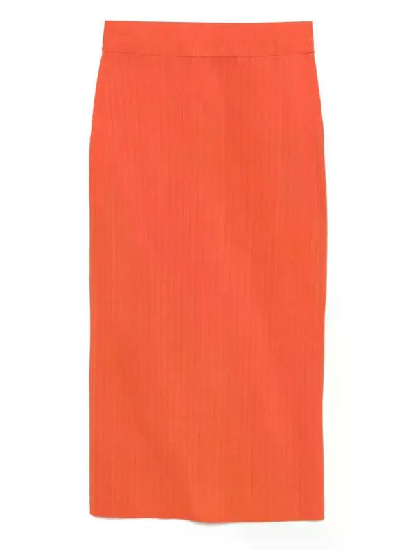 JOSEPH Ribbed Midi Skirt - Orange