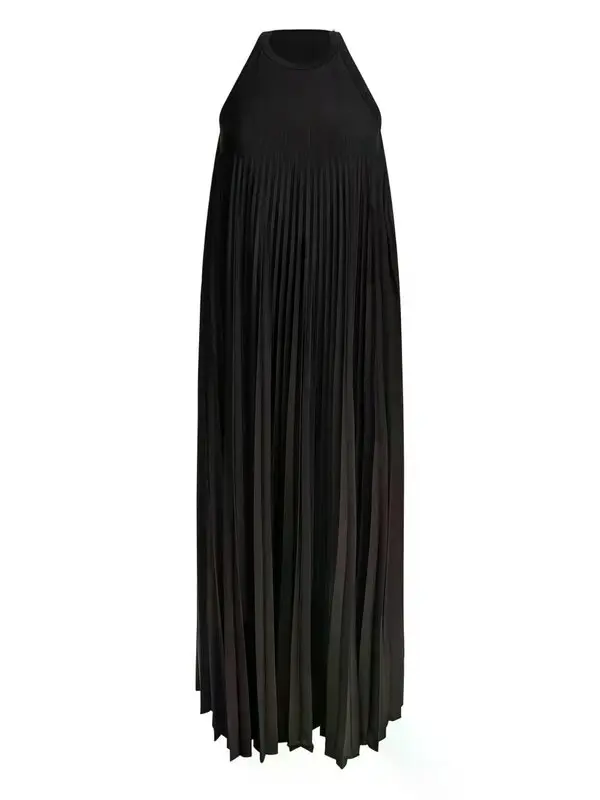Max Mara Halter-Neck Pleated Dress - Black | Editorialist