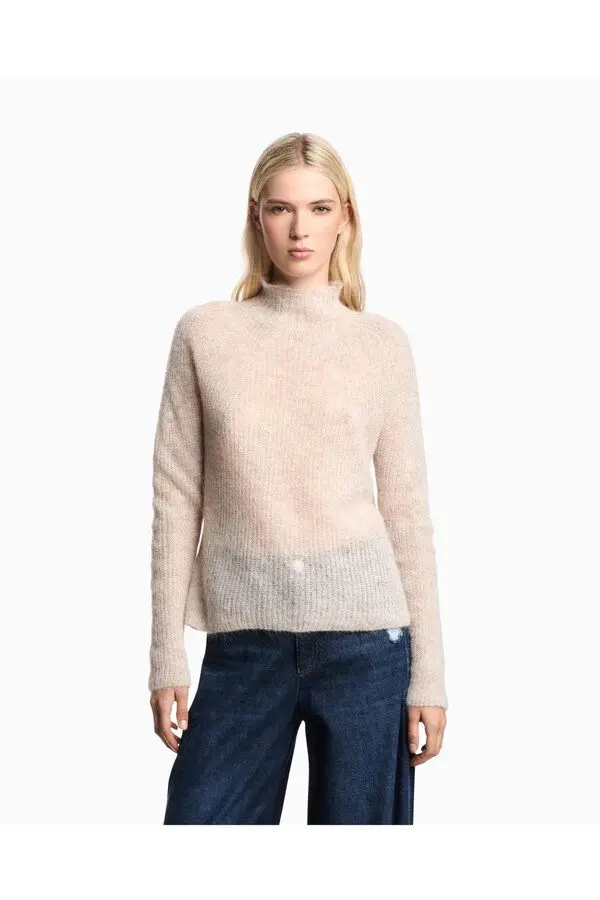 Emporio Armani Mock-neck Alpaca Wool Blend Jumper