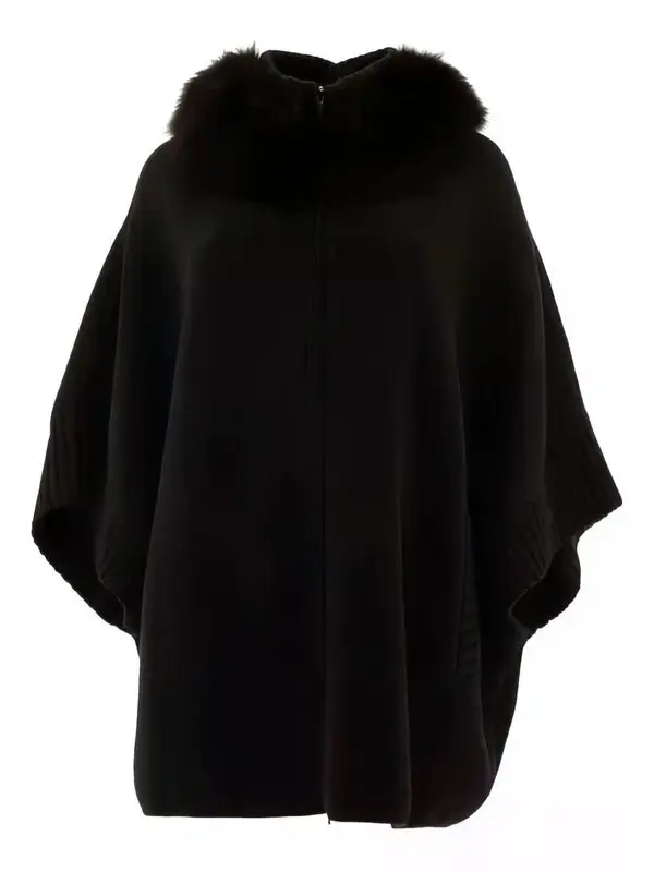 GIOVI Fur-trimmed Wool-cashmere Cape