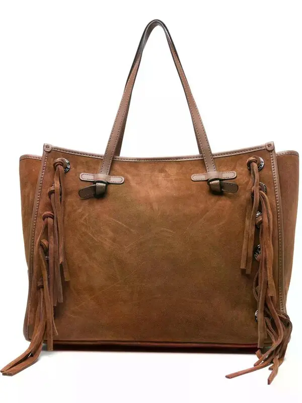 GIANNI CHIARINI Marcella Fringe-detail Tote Bag - Brown