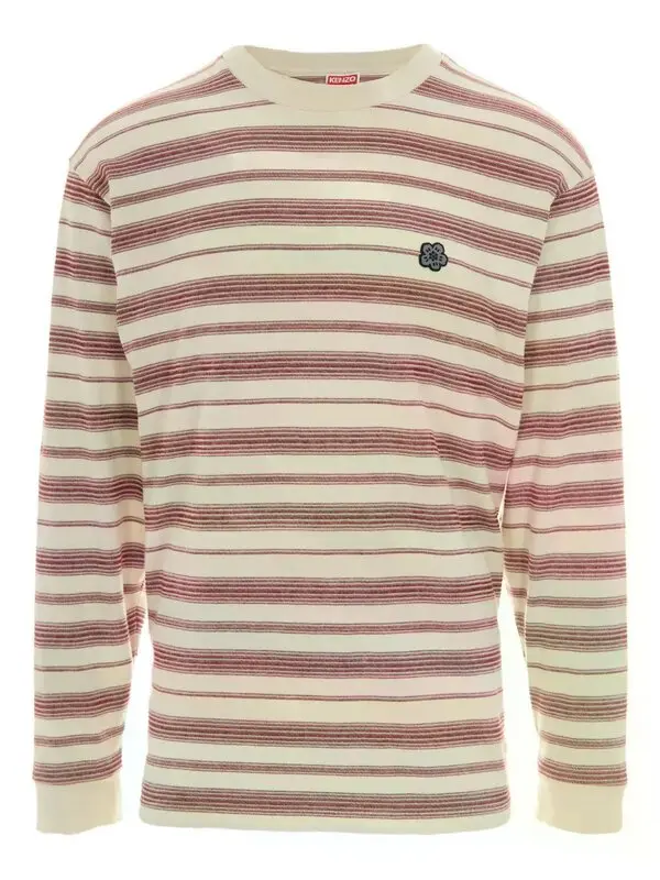Kenzo Boke Flower Striped Flower-embellished T-shirt - Red