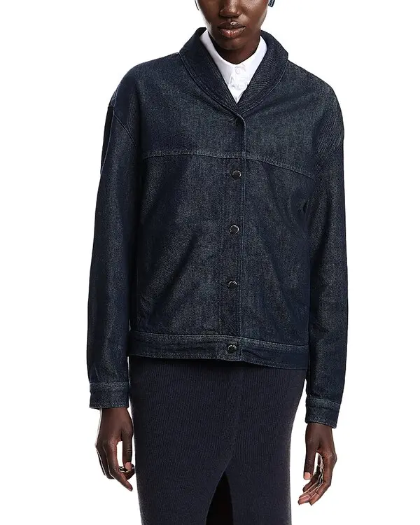 Emporio Armani Dark Denim Rolled-collar Jacket