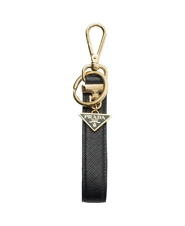 Prada Saffiano Leather Key Ring - Black