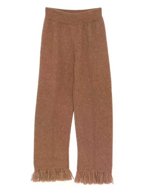 Alanui Fringed Knitted Trousers - Brown