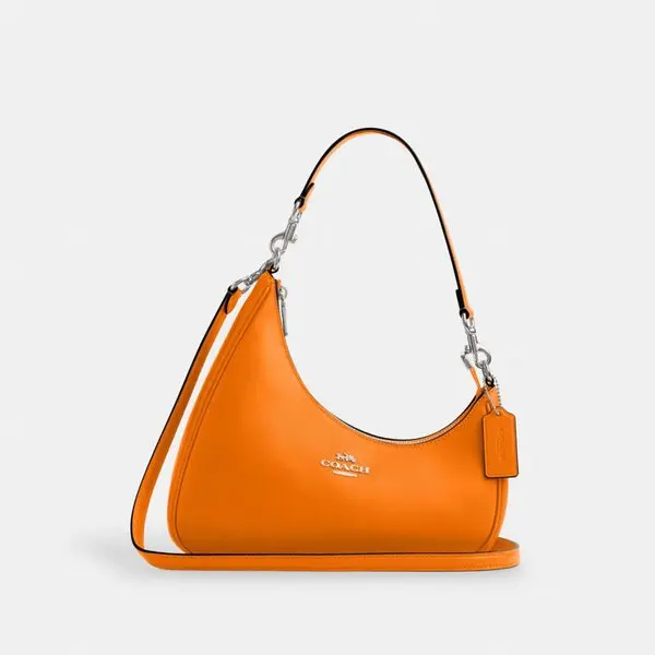 COACH® Twisted Teri Shoulder Bag - Smooth Leather/silver/bright Mandarin