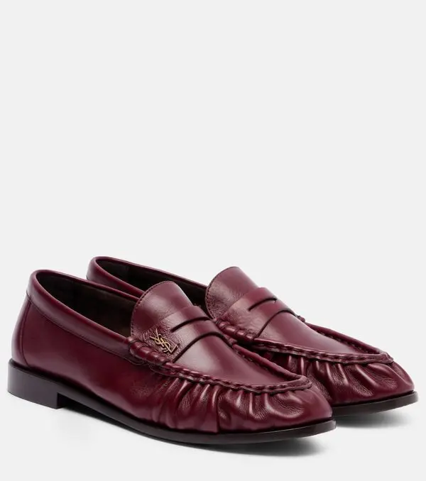 Saint Laurent Le Loafer Cassandre Leather Penny Loafers