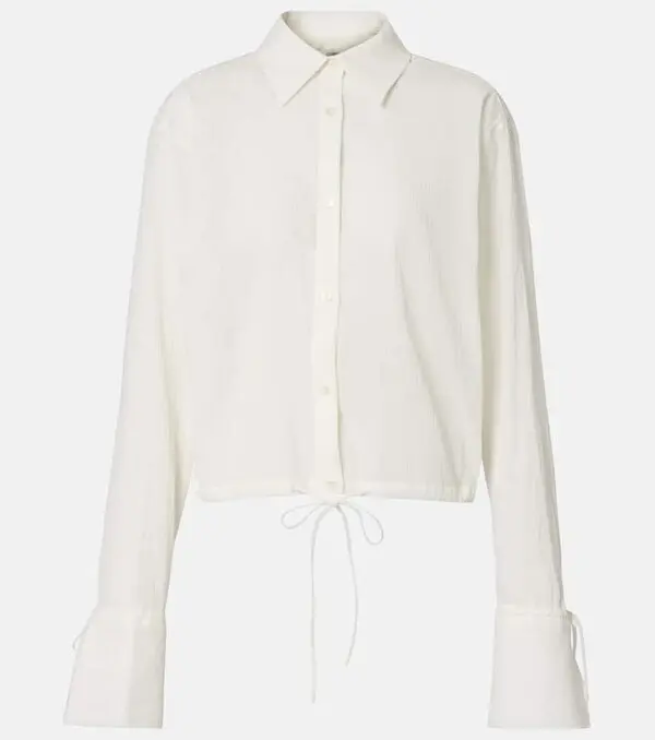 TOTÊME Cropped Organic Cotton Shirt - White