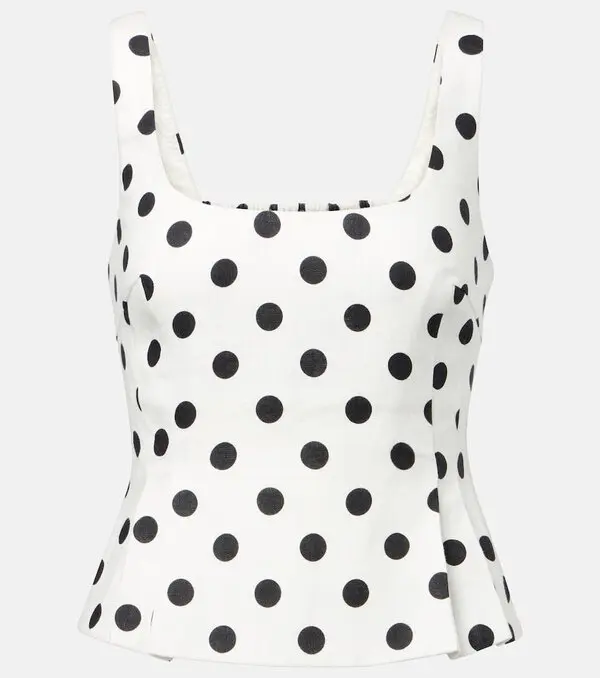 Posse Rosalie Polka-dot Linen Top - Multicoloured