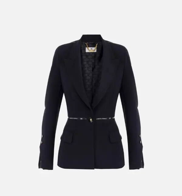Elisabetta Franchi Single-breasted Crepe Jacket