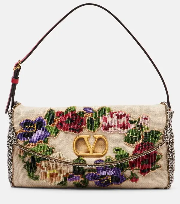 Valentino Garavani Vain Soft Small Beaded Shoulder Bag