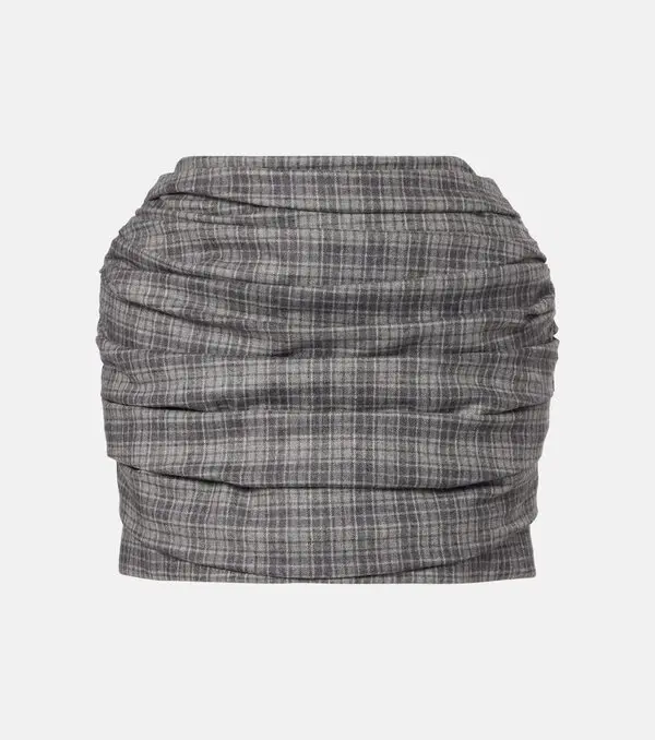 Magda Butrym Checked Wool And Cashmere Miniskirt