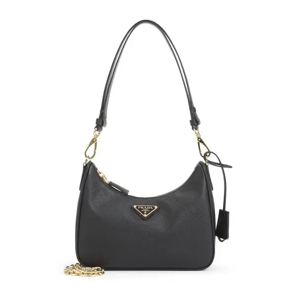 Prada Nappa Leather Shoulder Bag - Black