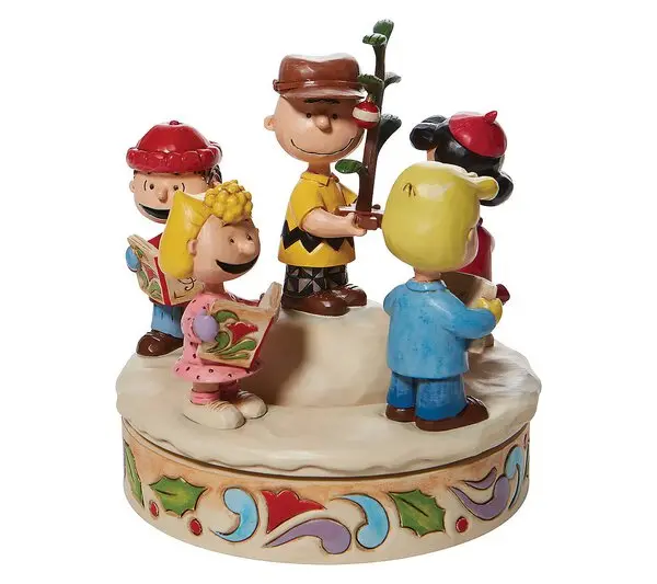 JIM SHORE Peanuts Cb And Friends Around Chri Stmas Figurine