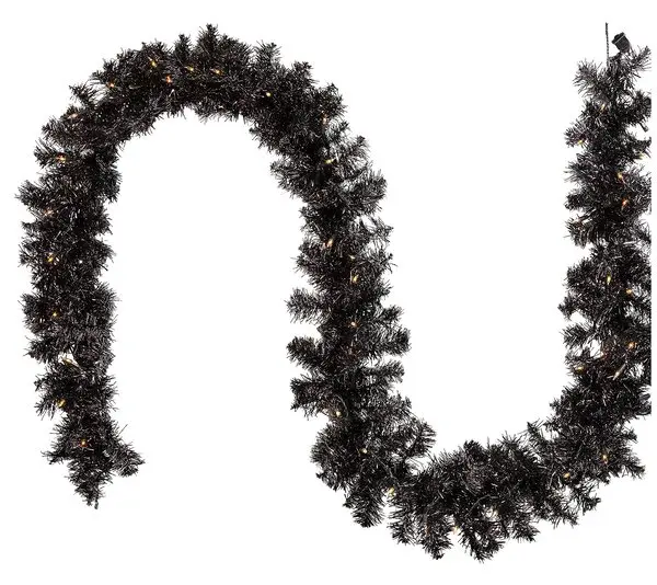 NORTHLIGHT Prelit Tinsel Garland 9' X 8' Clear Ights