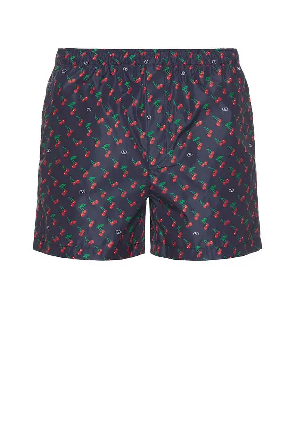Valentino Garavani Cherryfic Swim Short - Blue  Rosso  & Verde