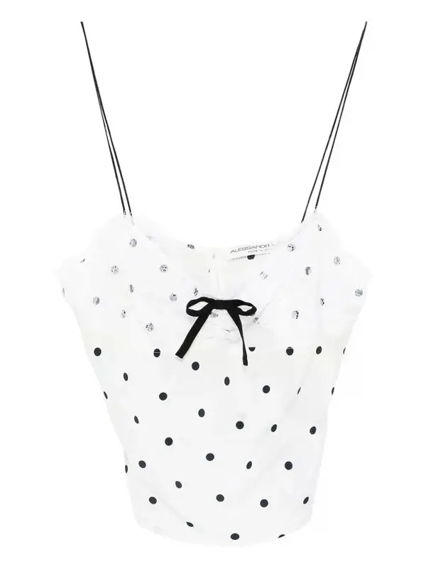 Alessandra Rich Polka-dot Print Tank Top