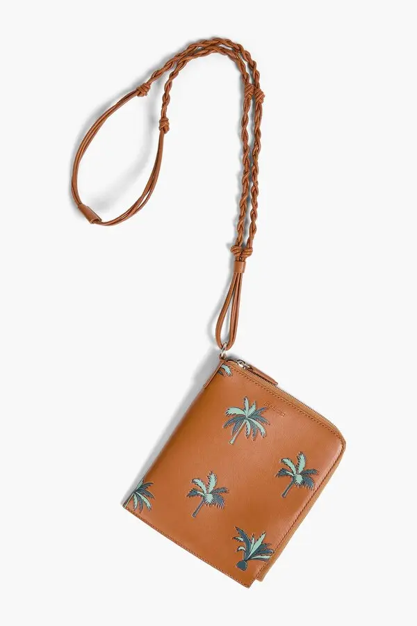 JIL SANDER Printed Leather Passport Cover - Light Brown