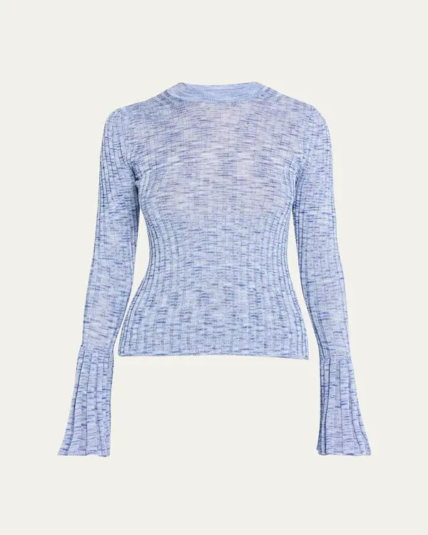 Zimmermann Mouline Long-sleeve Top - Blue Multi