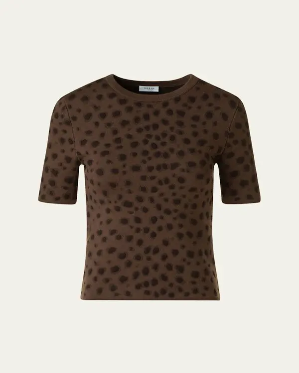 Akris Leopard Jacquard Knit Merino Wool Sweater
