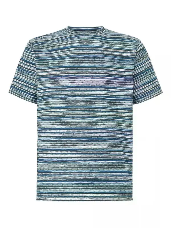 Missoni Flame-zigzag Pattern Crew-neck T-shirt - Blue