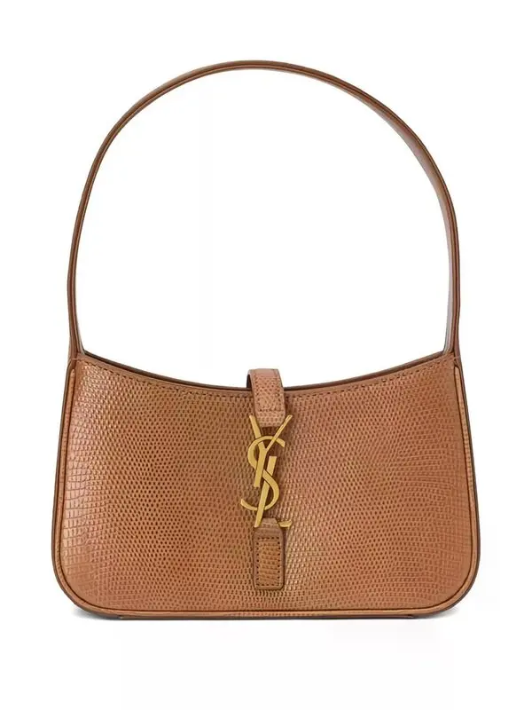 Saint Laurent Leather Shoulder Bag With Logo Plaque