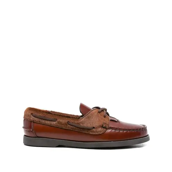 Hereu Leather Boat Shoes - Brown