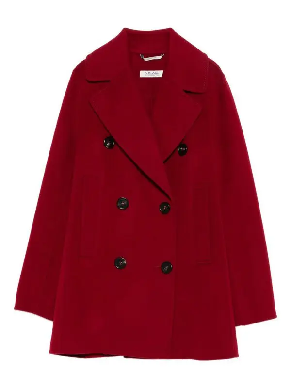 Max Mara Double-breasted Wool Coat - Red