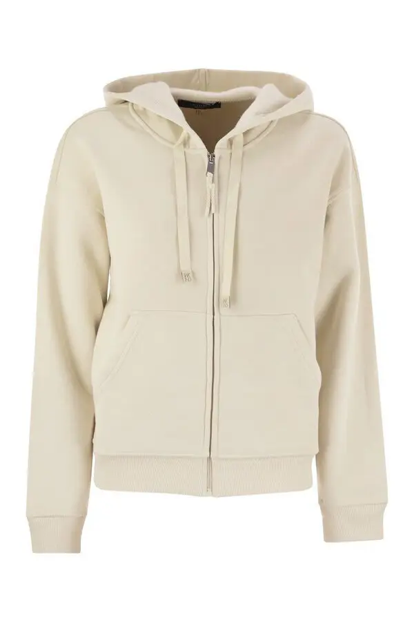 Max Mara Cotton Zipped Sweatshirt - Beige