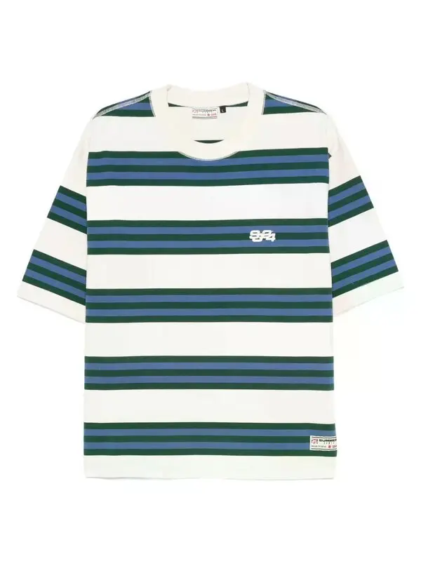 SUMMER GAMES Striped Organic Cotton T-shirt - Neutrals