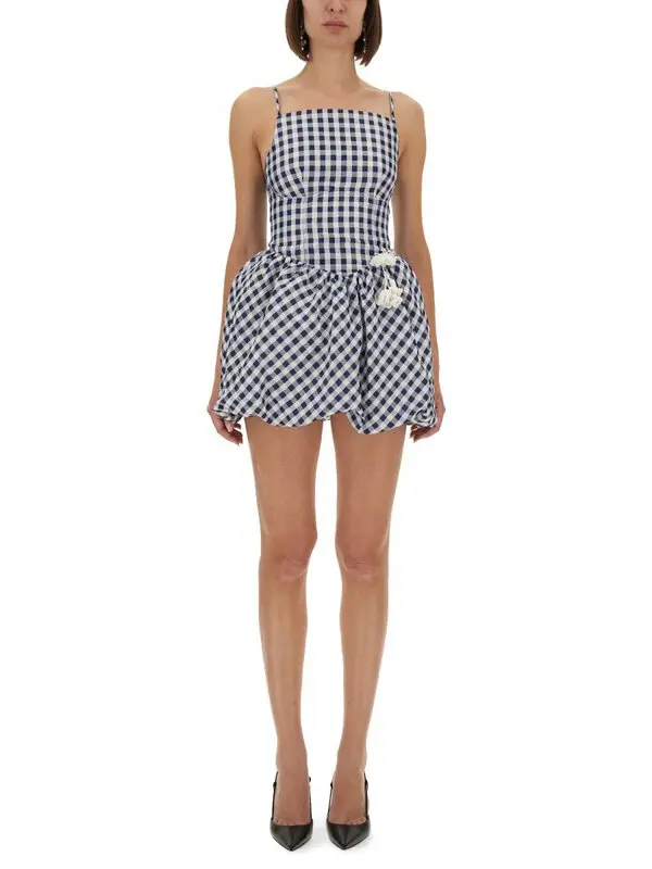 SELF-PORTRAIT Checkered Taffeta Mini Dress