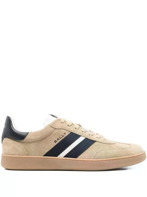 Bally Retro Stripe-detail Suede Sneakers - Neutrals