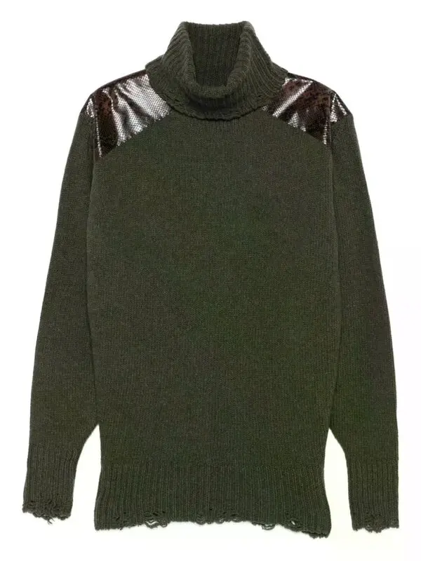 Stella McCartney Paneled Frayed-hem Sweater