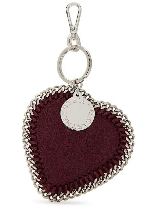 Stella McCartney Falabella Heart Faux Leather Keyring - Plum
