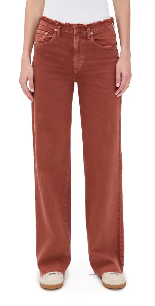 LE JEAN Fray Waist Column Jeans