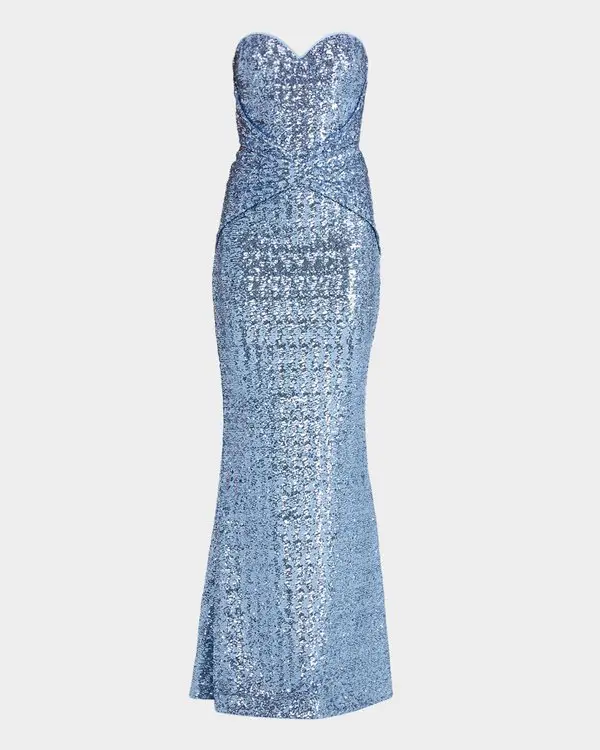 Chiara Boni La Petite Robe Sequin Column Gown