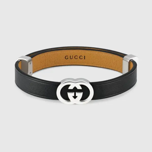 Gucci Interlocking G Leather Bracelet