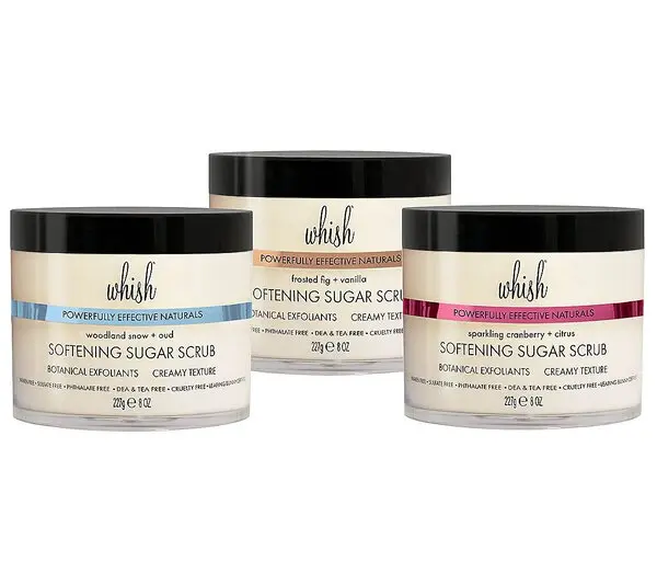 Whish 8oz Softening Sugar Scrub Trio