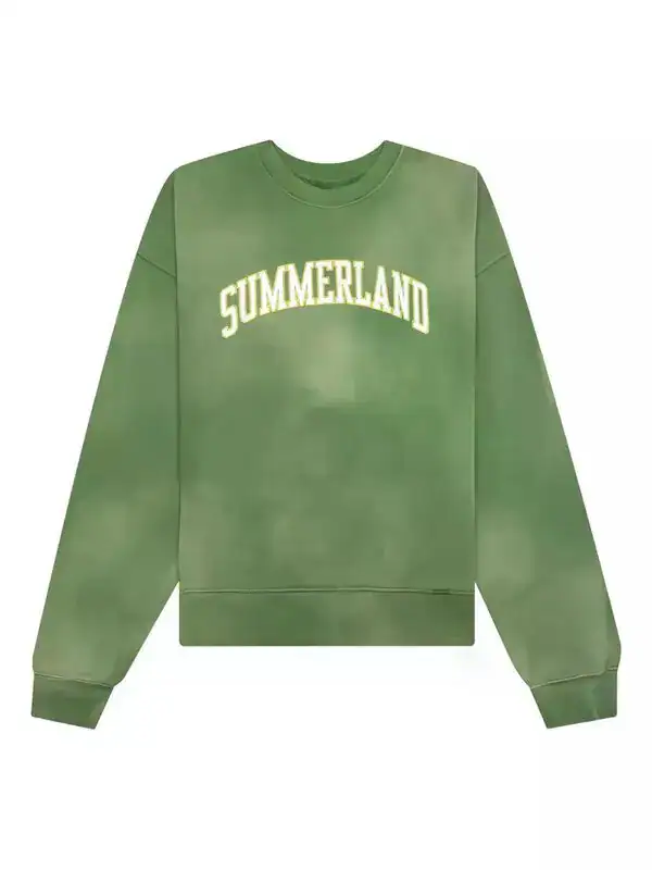 Nahmias Summerland Collegiate Crew-Neck Sweatshirt - Green