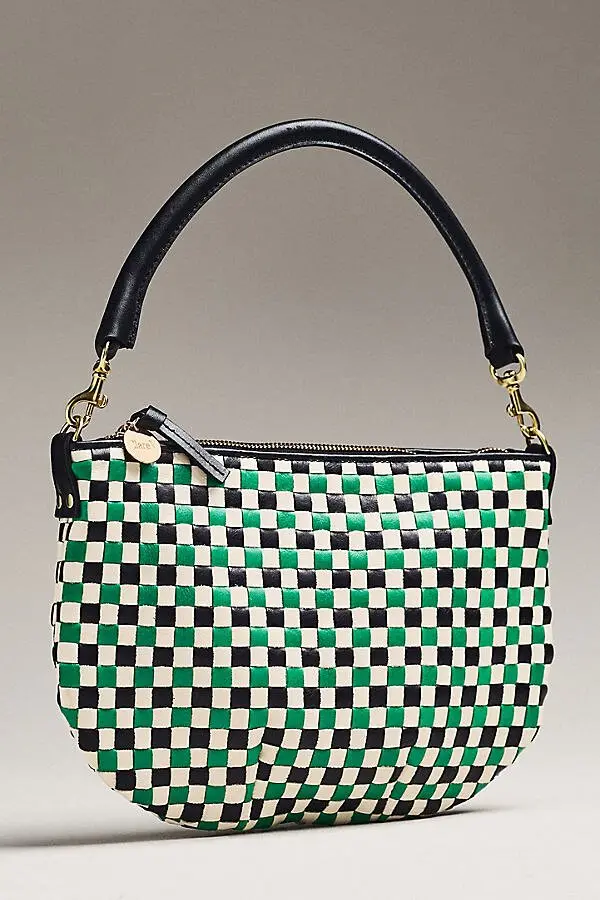 Clare V. Petit Moyen Shoulder Bag - Green Apple Check