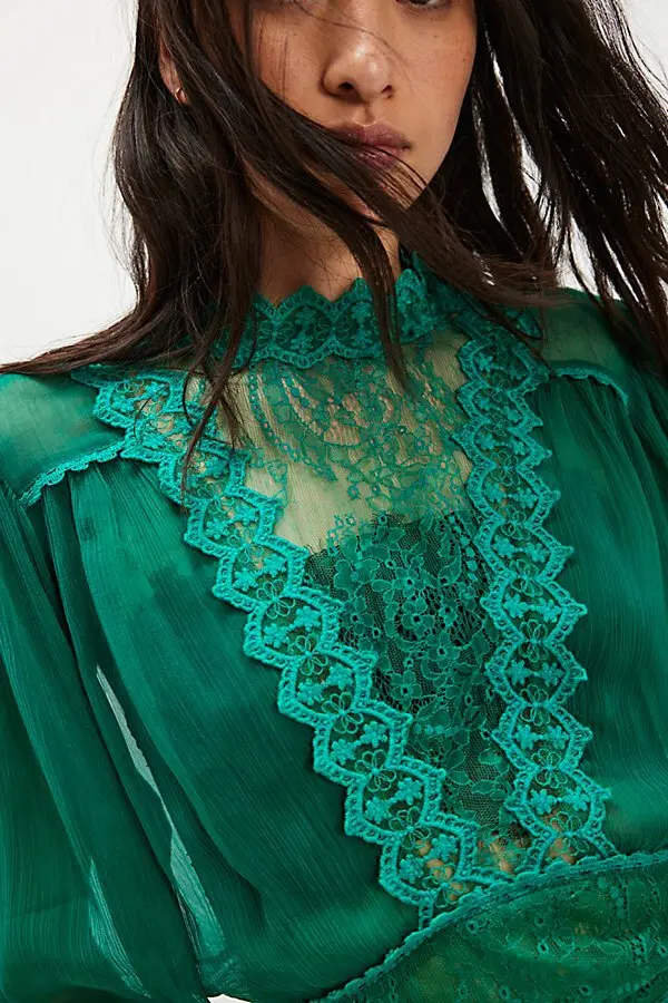NIGEL PRESTON Farmers Wife Blouse - Rain Forest