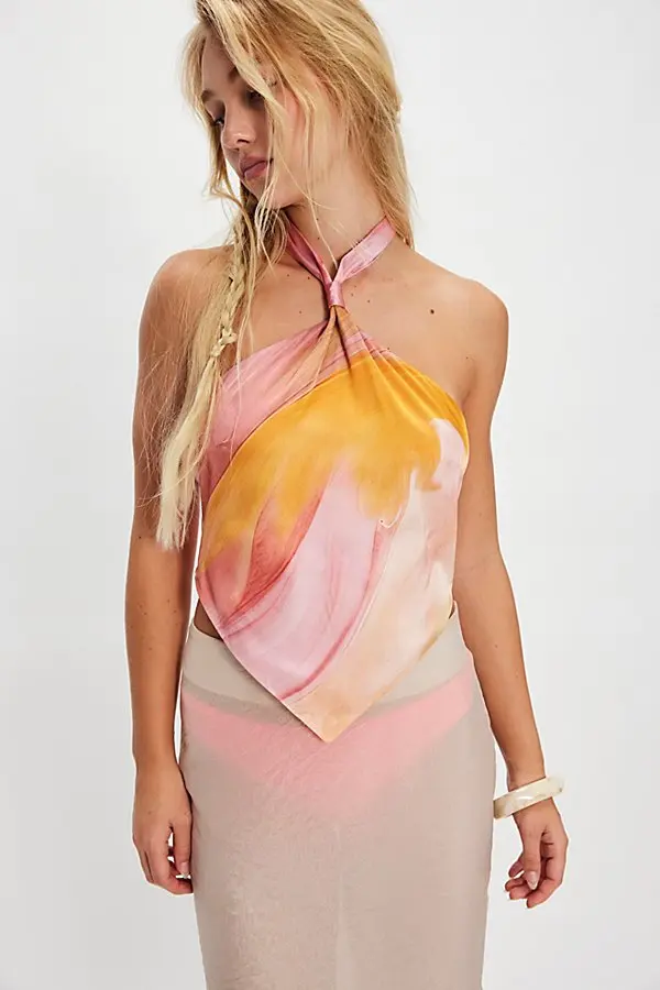 Retrofete Jamie Halter Top - Contour Brushstroke