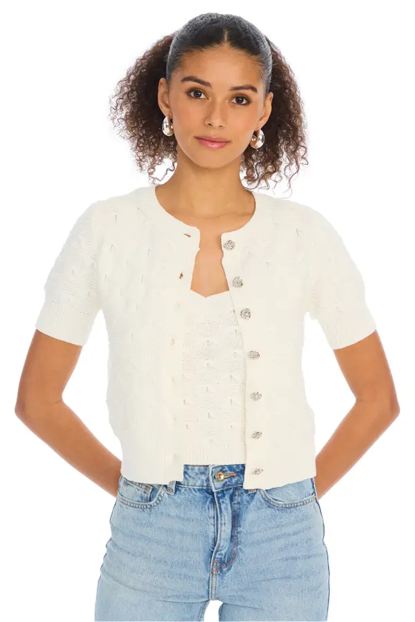 Allison Effie Cardigan - White