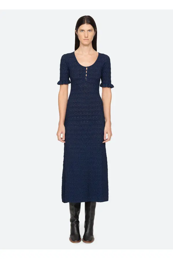 Sea Ruby Knit Midi Dress