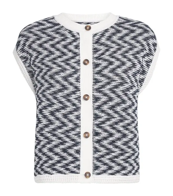 Barbour Button-up Sweater Vest - White